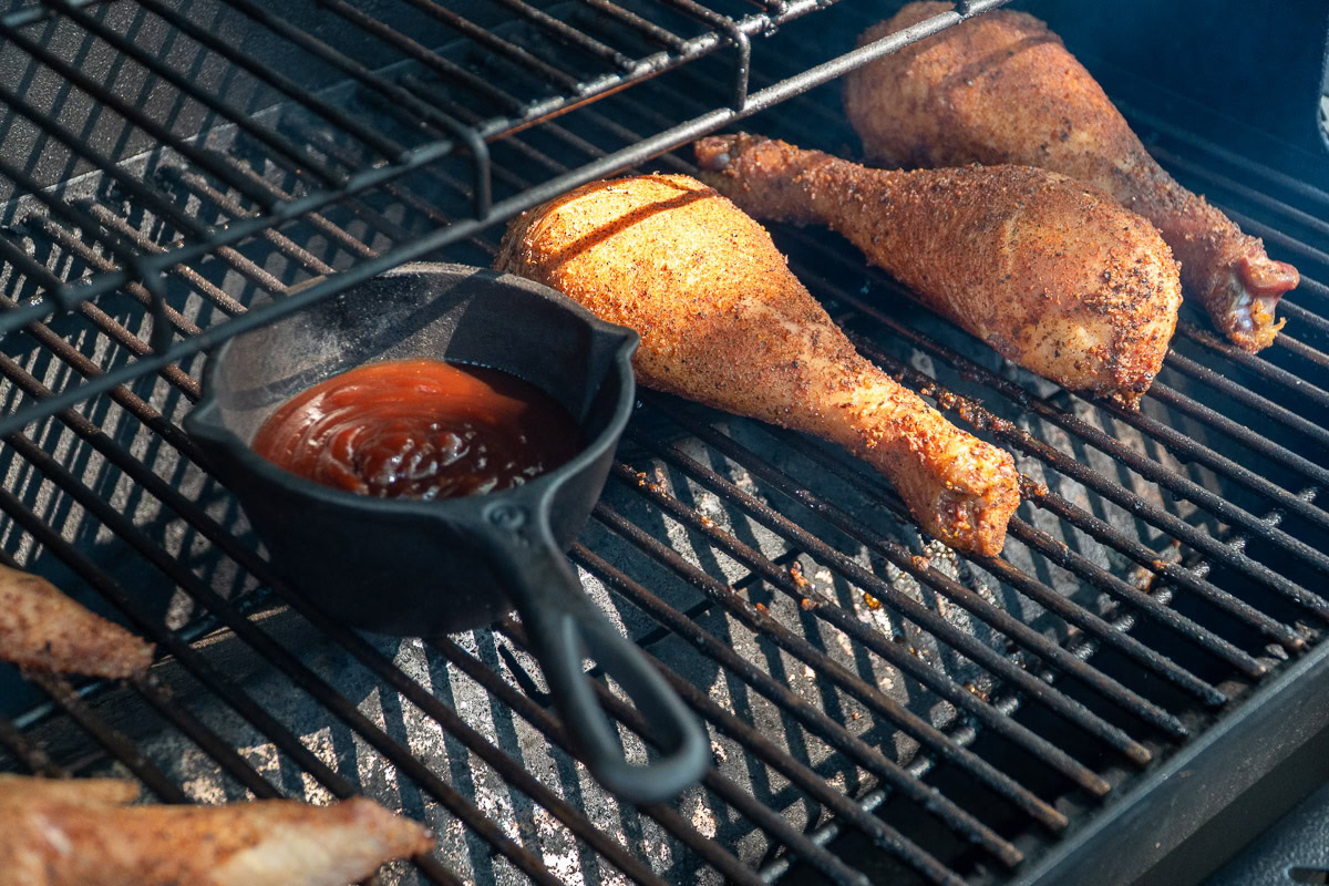Smoked Turkey Legs with BBQ Glaze