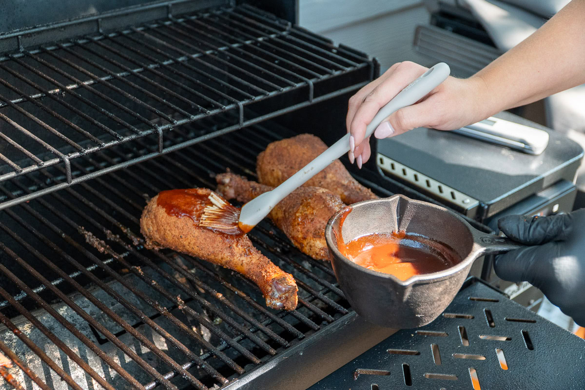 Smoked Turkey Legs with BBQ Glaze