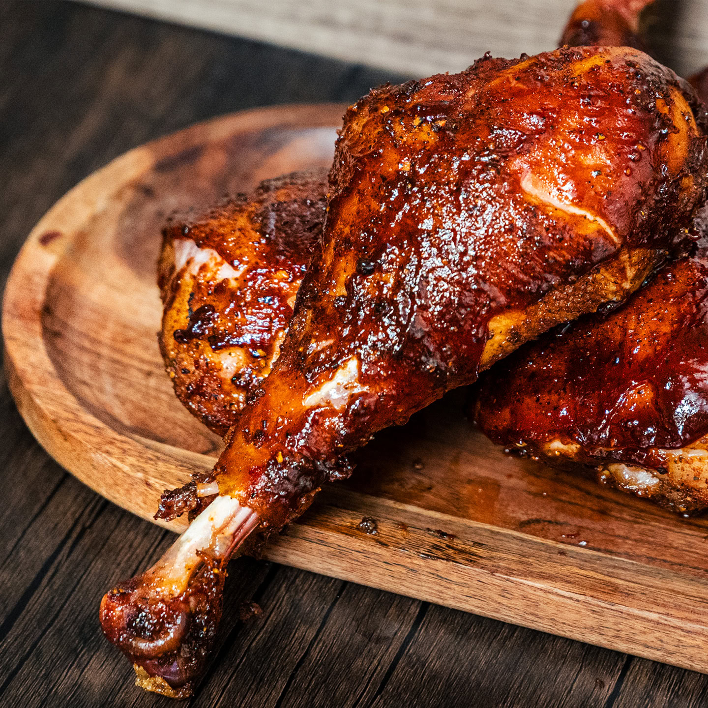 Smoked Turkey Legs with BBQ Glaze