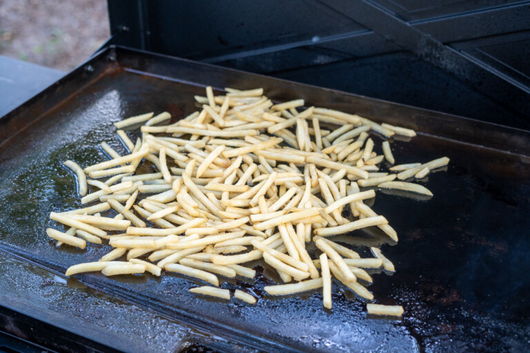 Crispy Frozen French Fries on the Blackstone Griddle - Smoked BBQ Source