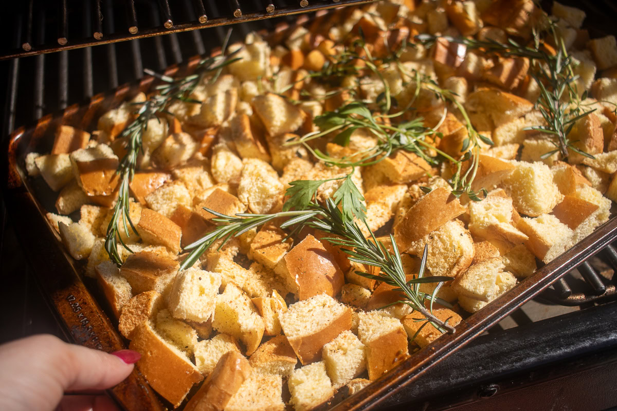Smoked Bacon and Brioche Stuffing - Smoked BBQ Source